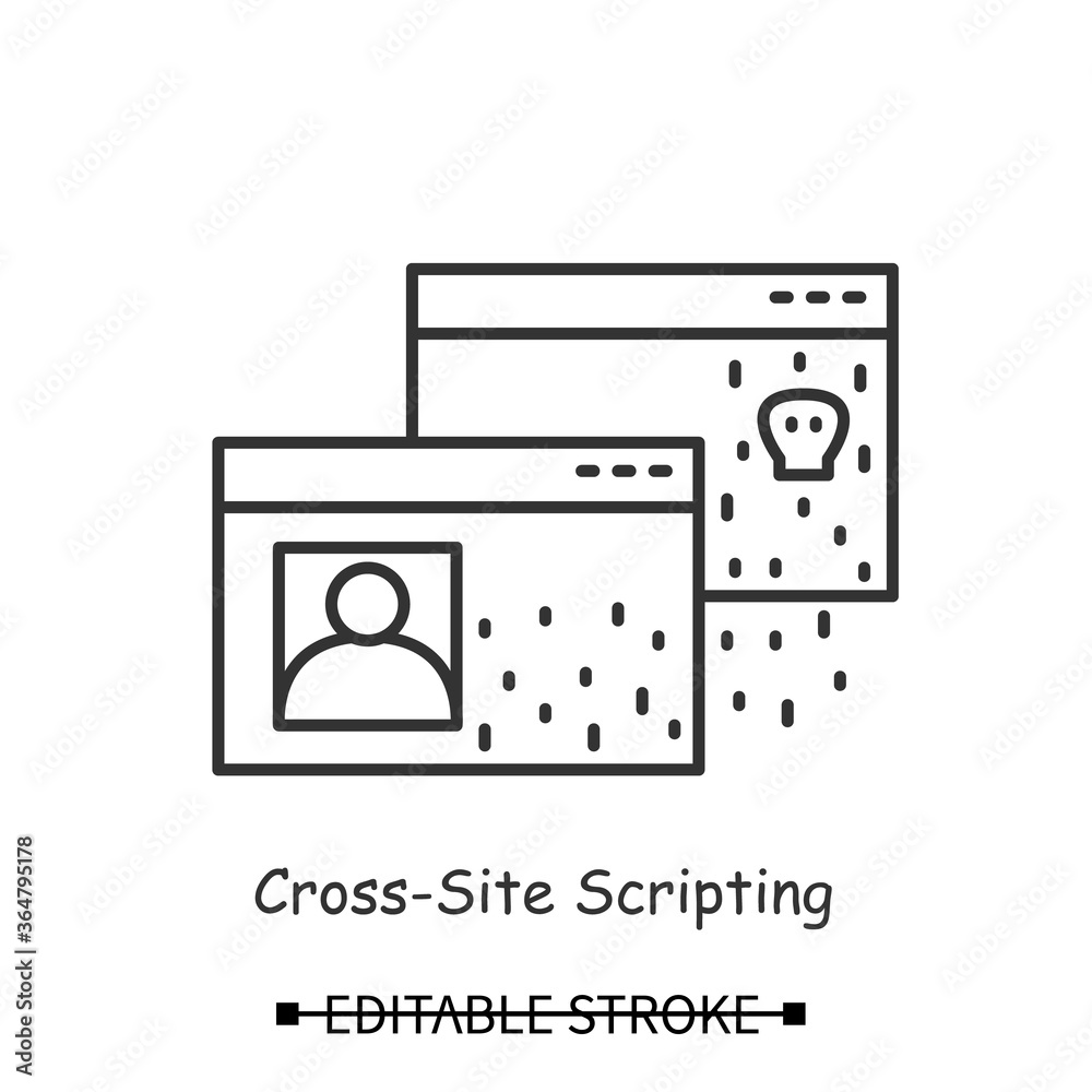 Malicious webpage icon.Cross site scripting hacker hacker attack linear ...