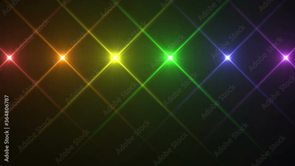 Rainbow coloured cross hatched lights flicker faintly. Looping ...