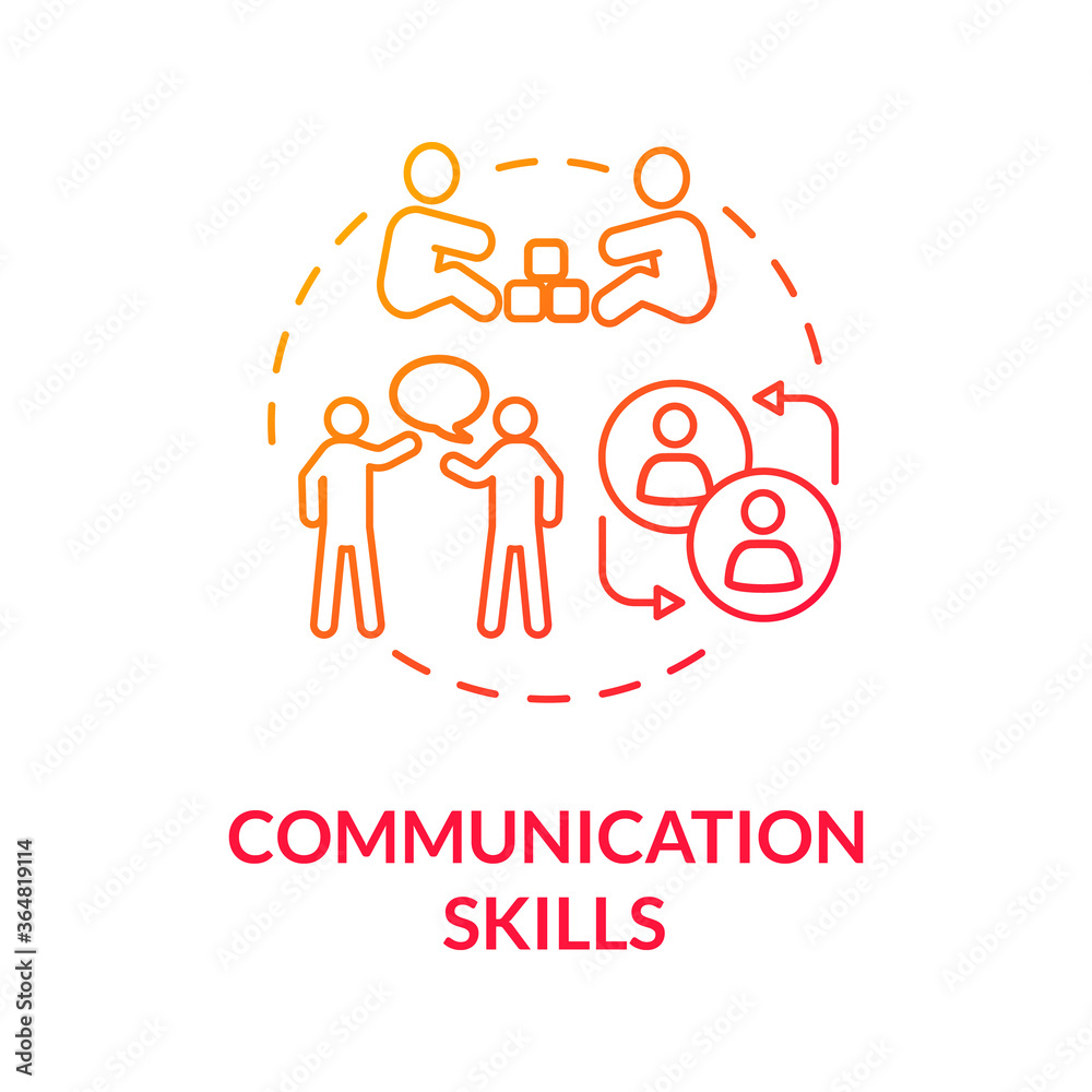 Kids communication skills concept icon. Parenting. Early childhood ...