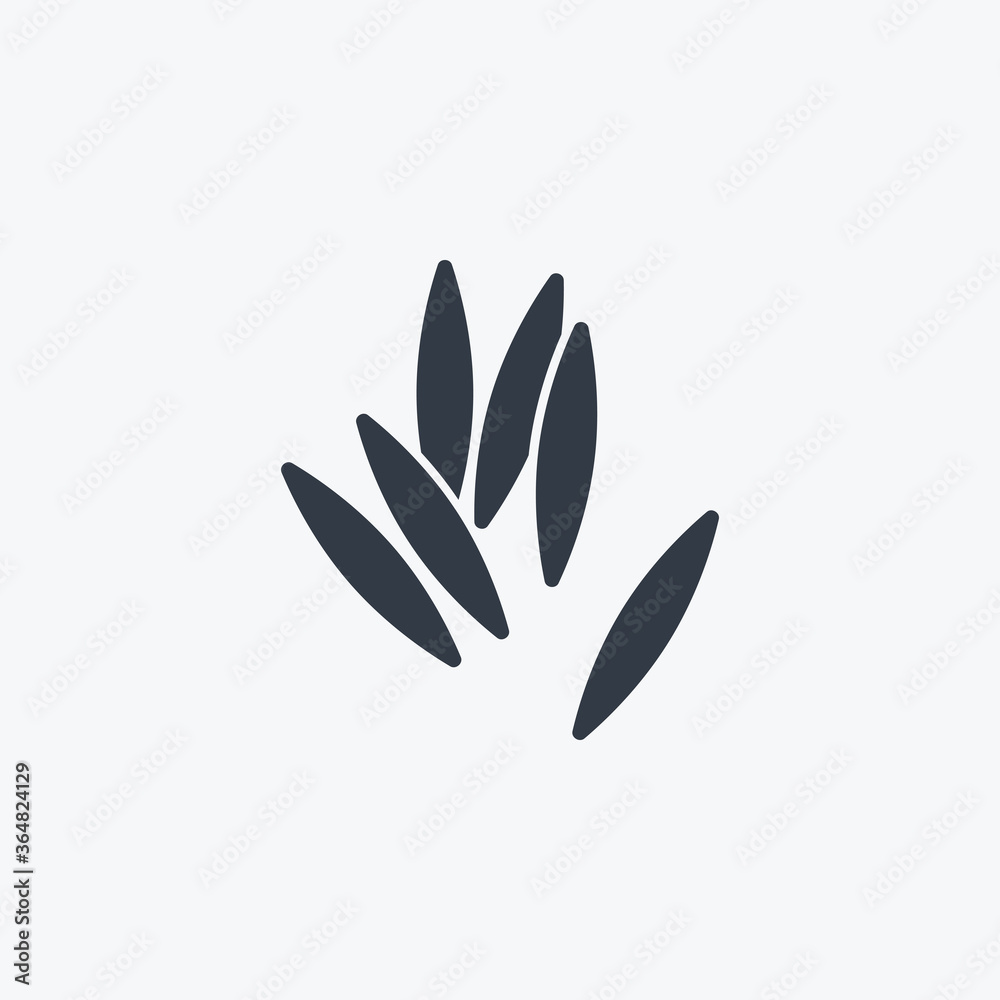 Vecteur Stock Orzo pasta icon isolated on clean background. Orzo pasta ...