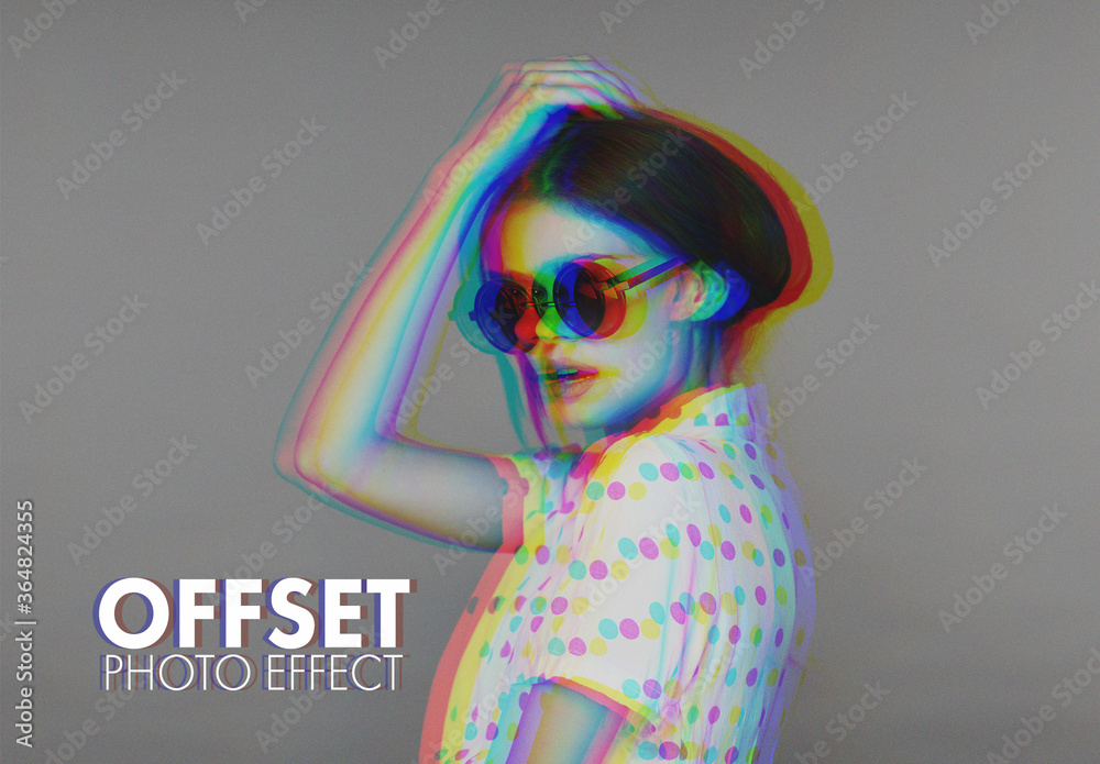Distortion Offset Photographic Effect Stock Template | Adobe Stock