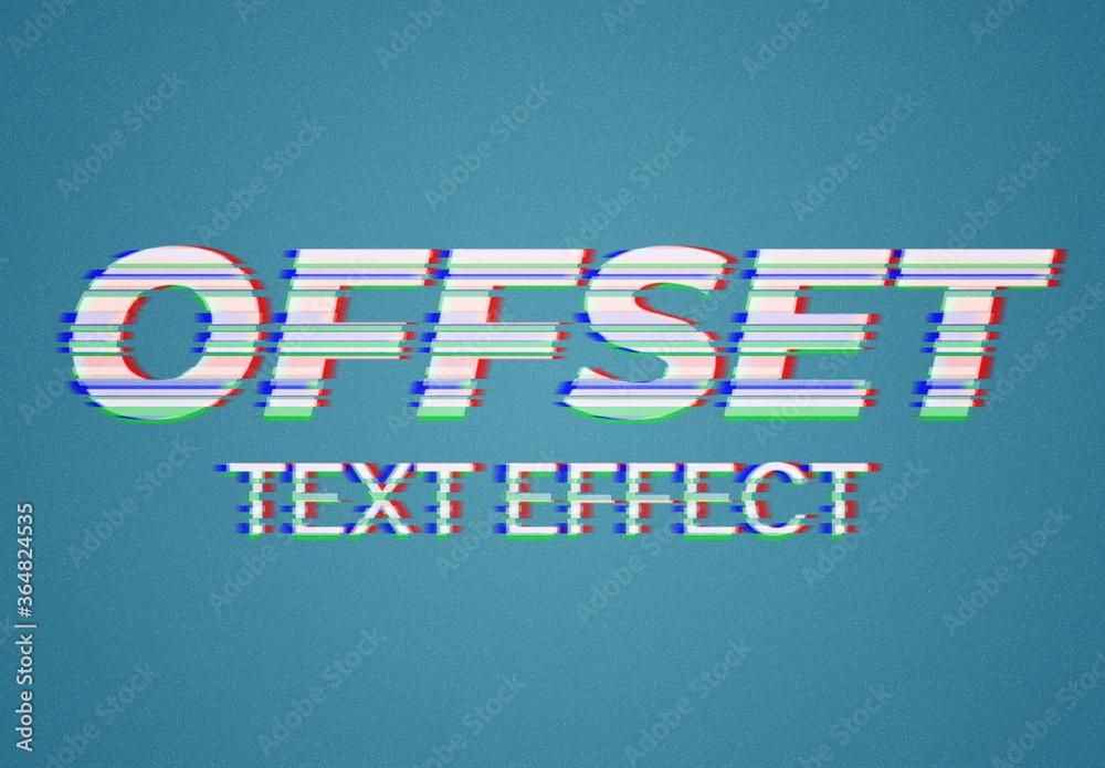 Modelo De Offset Text Effect Style Mockup Do Stock Adobe Stock