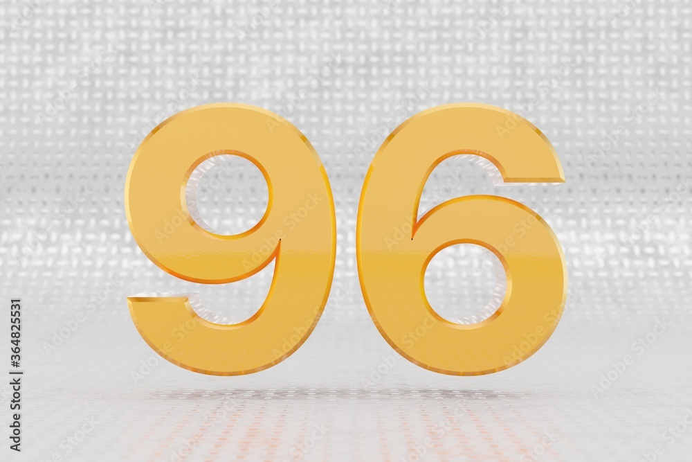 Yellow 3d number 96. Glossy yellow metallic number on metal floor ...