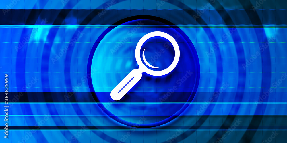 Magnifying glass icon optimum prime digital smart blue banner ...