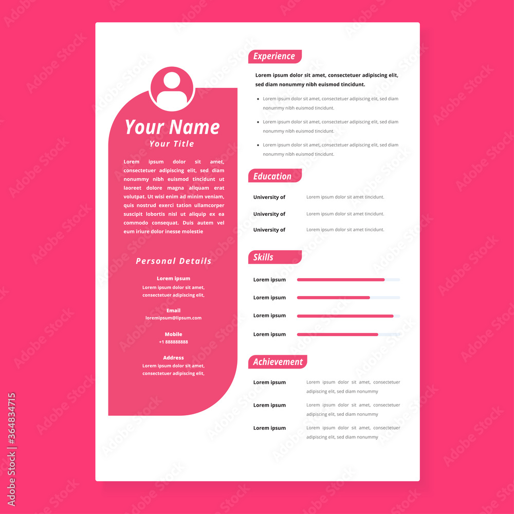Professional CV resume template design and letterhead / cover letter ...