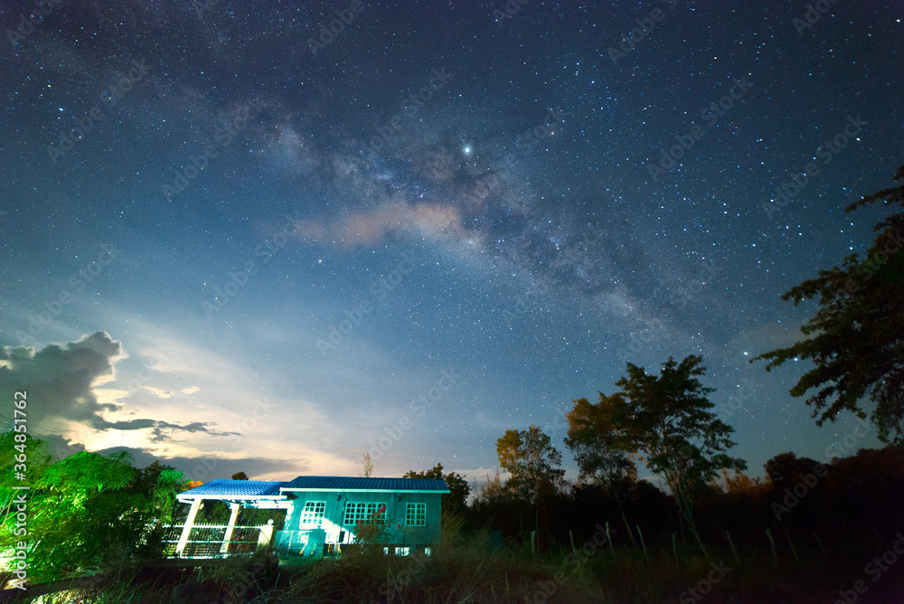 Beautiful nightscape with Starry night and Milky Way Galaxy rising in ...