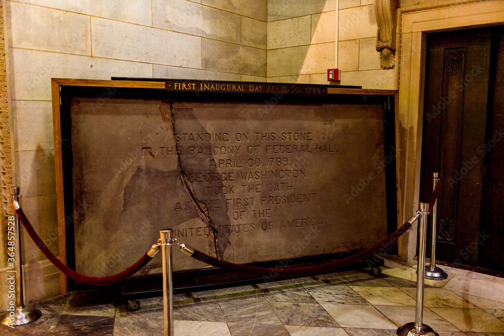 NEW YORK, USA - OCT 8, 2015: Interior of the Federal Hall National ...