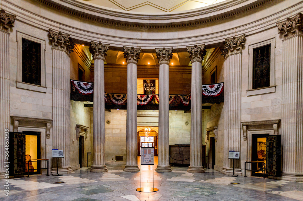 NEW YORK, USA - OCT 8, 2015: Columns of the Federal Hall National ...