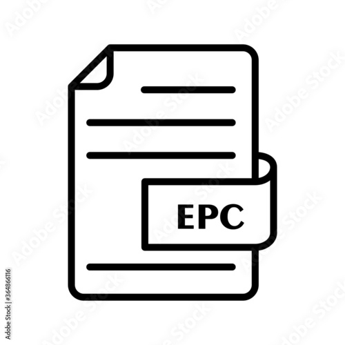 vector illustration icon of EPC File Format Outline Stock Vector ...