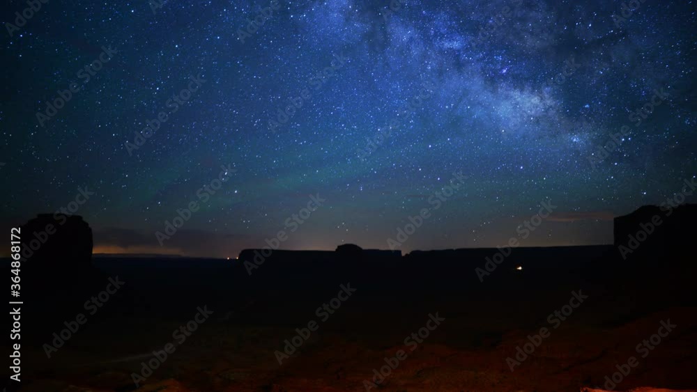 Monument Valley Milky Way Galaxy Tilt Up Time Lapse Stars in Navajo ...