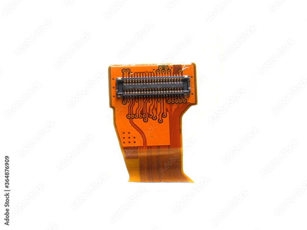 Small microcontroller of mobile phone with integrated circuit on white ...