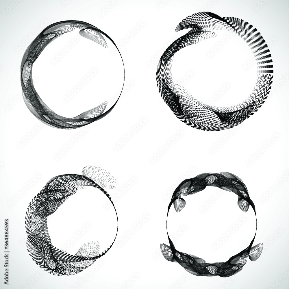 Flow Lines in Circle Form . Spiral Vector Illustration .Technology ...