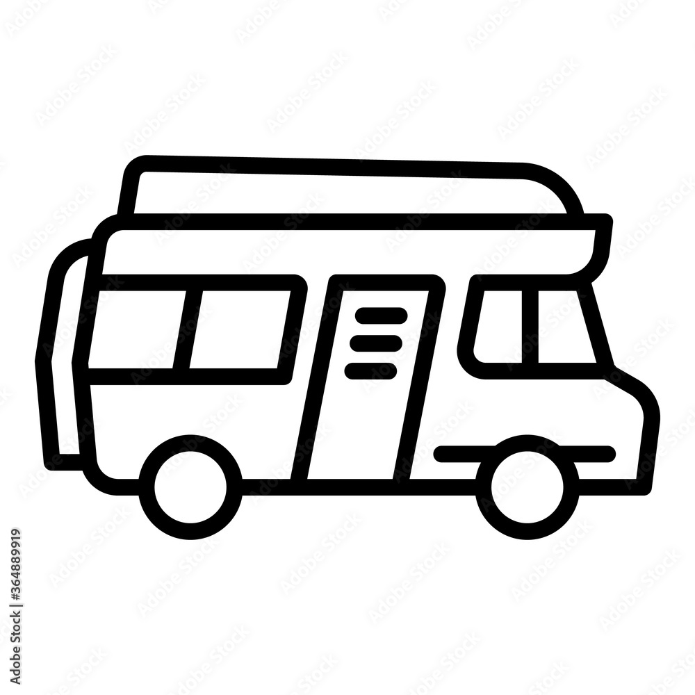 Motorhome icon. Outline motorhome vector icon for web design isolated ...