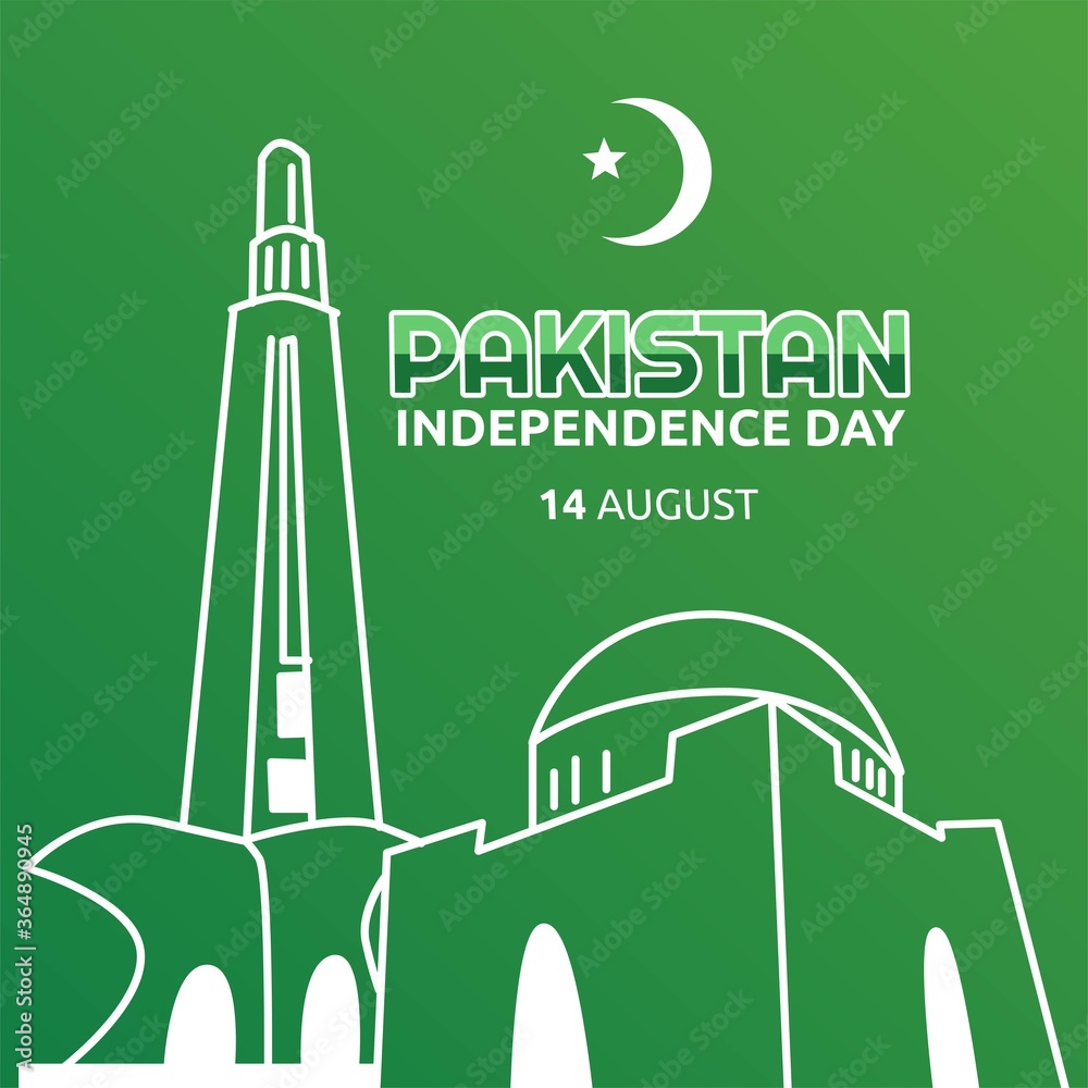 Pakistan Independence Day Vector Illustration Stock Vector | Adobe Stock