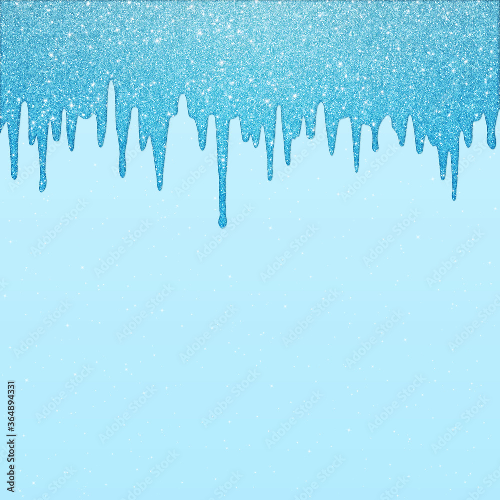 Dripping Blue Glitter Paint on light Gradient Glitter Background Stock ...
