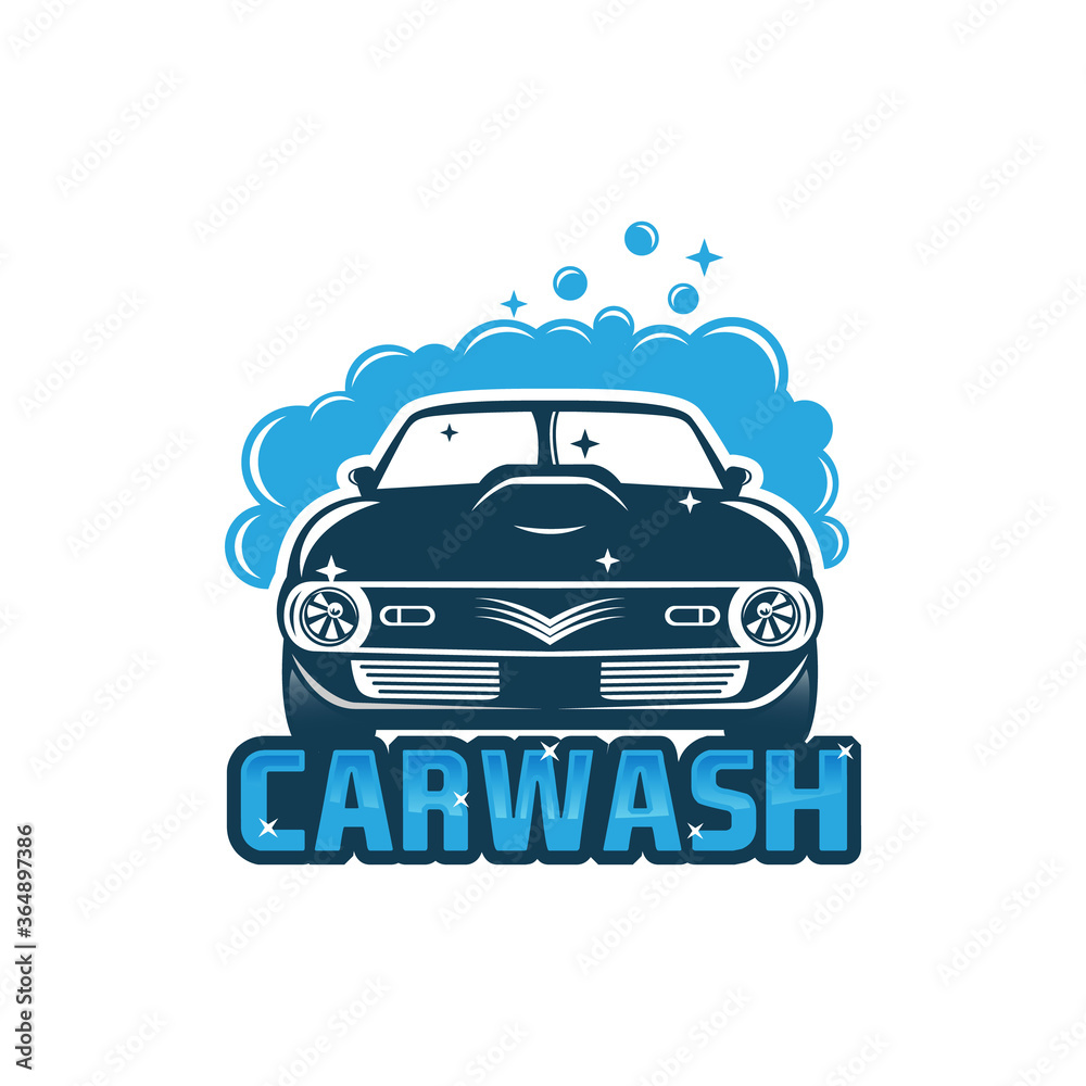 Car Wash Logo, Cleaning Car, Washing and Service Vector Logo Design ...