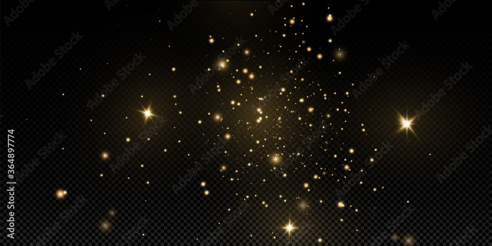 Vector sparkles on a transparent background. Christmas light effect ...