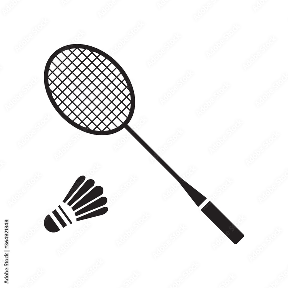 badminton racket with shuttlecock Stock Vector | Adobe Stock
