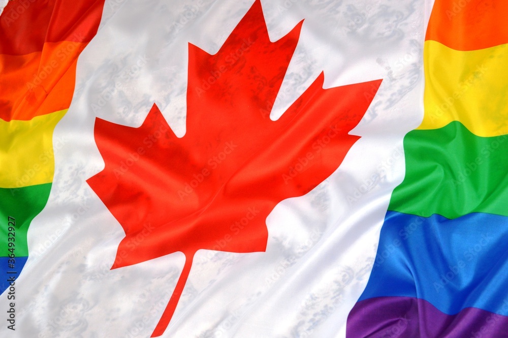 LGBT Canada flag. Rainbow flag. Symbol of pride and tolerance Stock ...
