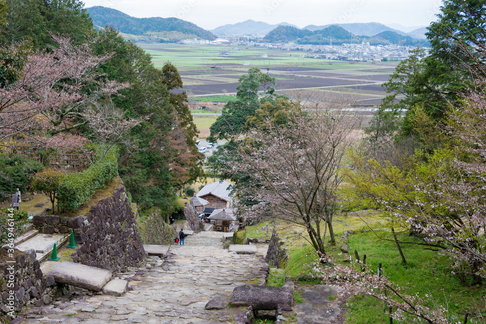 Azuchi Castle Ruins in Omihachiman, Shiga, Japan. Azuchi Castle was one ...