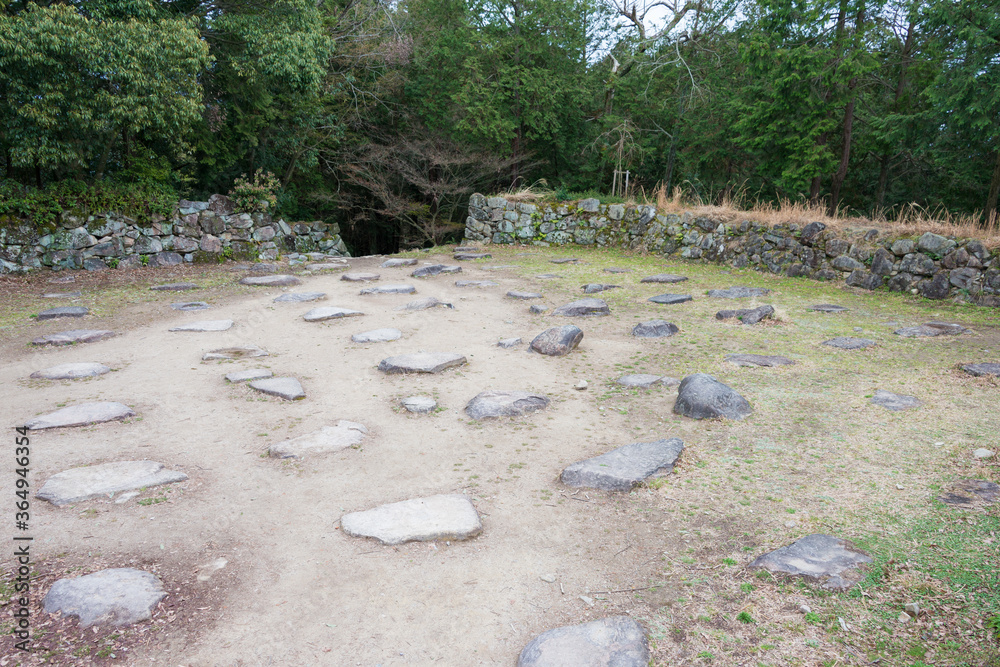 Site of Tenshu (Keep) at Azuchi Castle Ruins in Omihachiman, Shiga ...