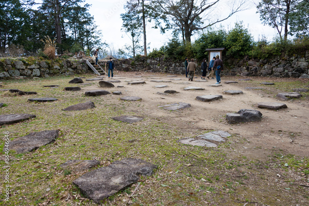 Site of Tenshu (Keep) at Azuchi Castle Ruins in Omihachiman, Shiga ...