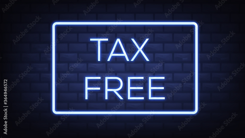 tax free neon sign word illustration use for landing page,website ...