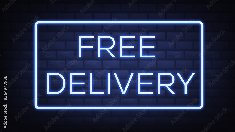 free delivery neon sign illustration use for landing page,website ...