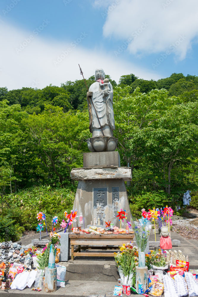 Jizo Bosatsu Statue at Osorezan Bodaiji Temple in Mutsu, Aomori, Japan ...
