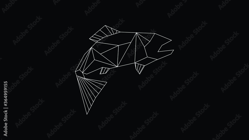 A line art of Geometric fish logo design template Stock Vector | Adobe ...