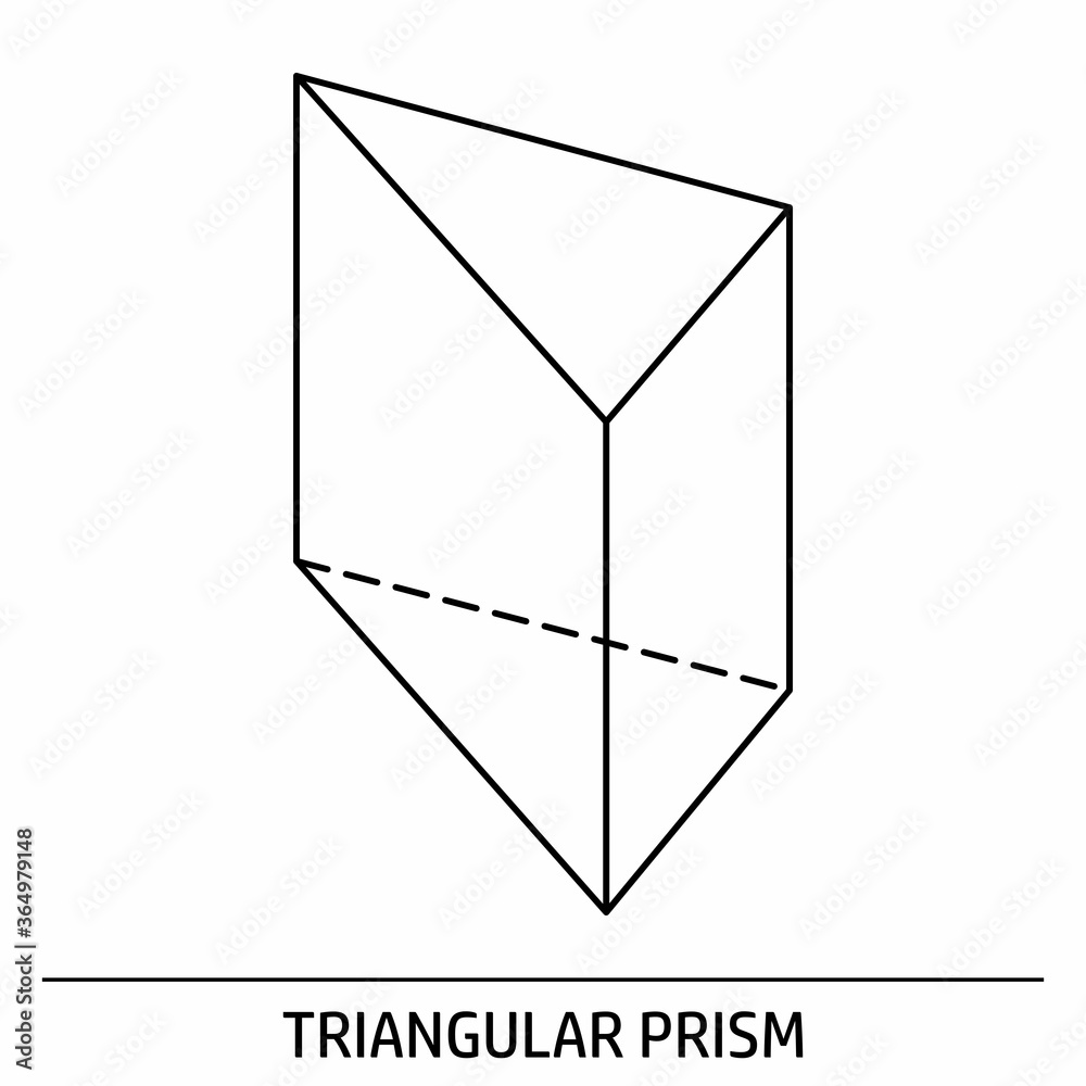 Triangular Prism outline icon Stock Vector | Adobe Stock