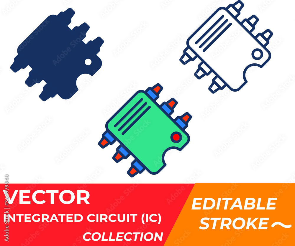 Integrated Circuit (IC) Vector Set. Vector Illustration of IC for ...