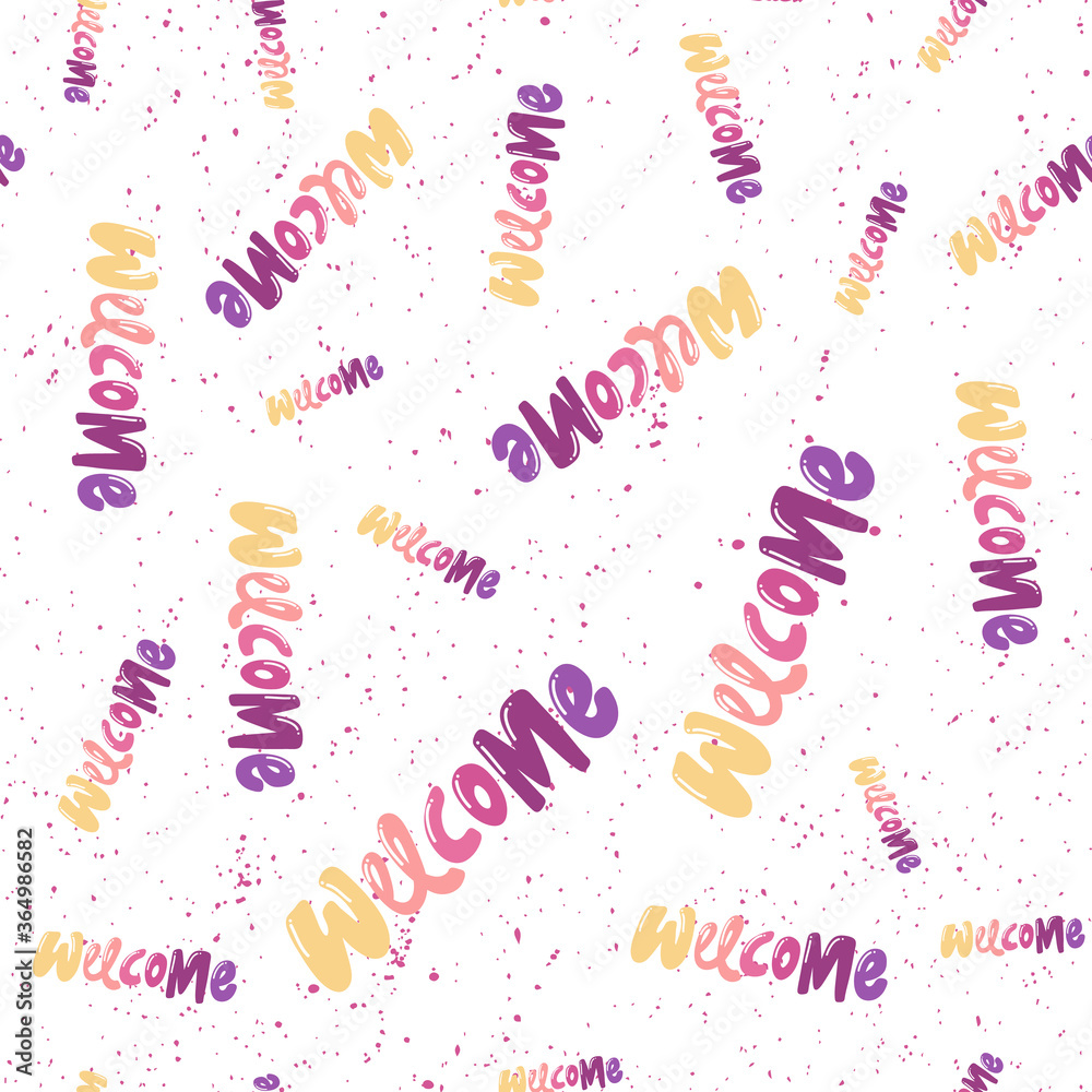 Welcome. Retro pattern for print design. Cartoon vector illustration ...