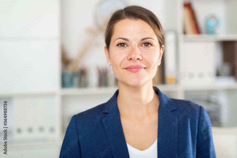 Portrait of successful business woman in office interior Stock Photo ...