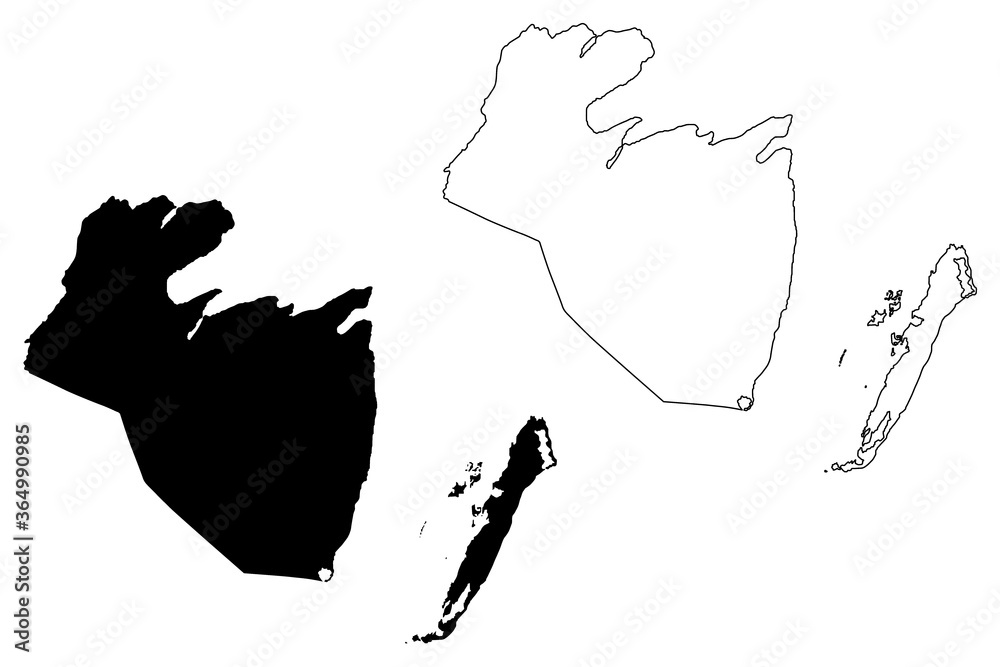 Corozal District (Belize, Districts of Belize) map vector illustration ...