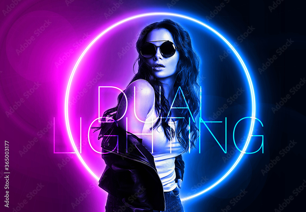 Dual Light and Neon Effect Stock Template | Adobe Stock