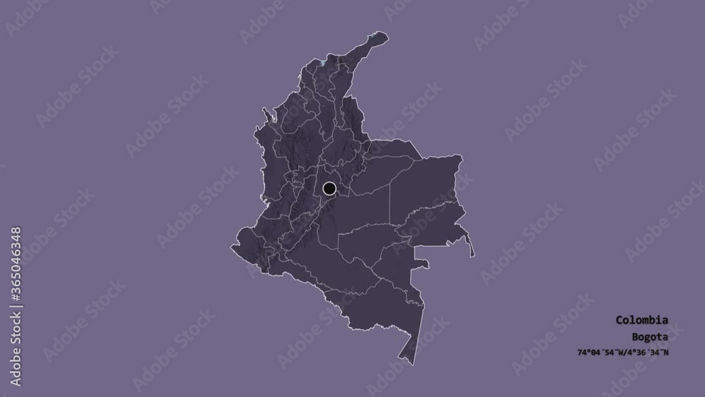 Magdalena, department of Colombia, with its capital, localized ...