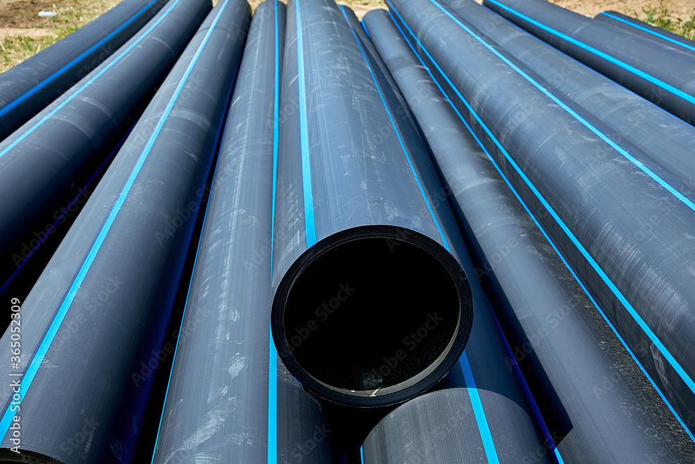 Polyethylene pressure pipes for cold water supply Stock Photo | Adobe Stock