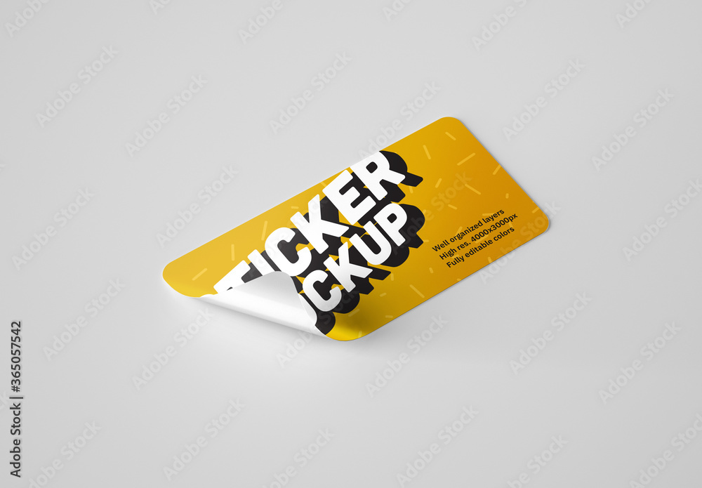 Rectangle Sticker Mockup Stock Template | Adobe Stock