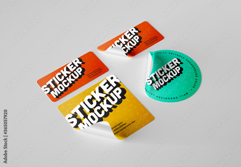 Sticker Mockup Stock Template | Adobe Stock