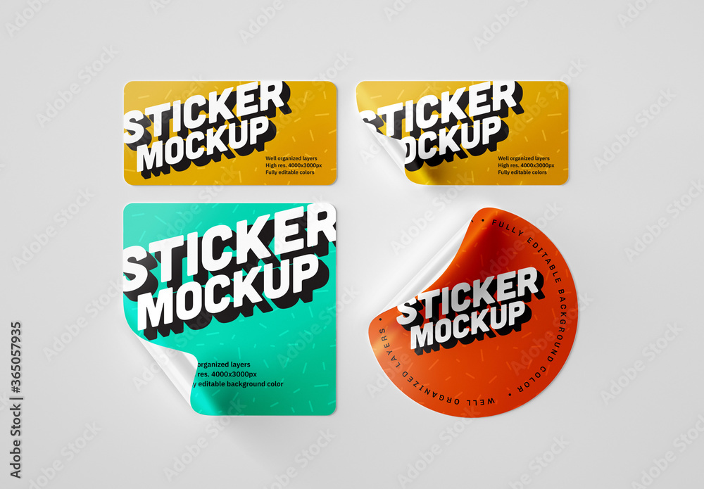 Sticker Mockup Stock Template | Adobe Stock