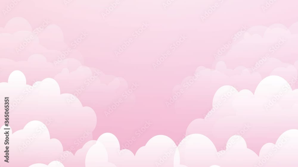 Cartoon pink sky animated. Animation moving white clouds on pink sky ...