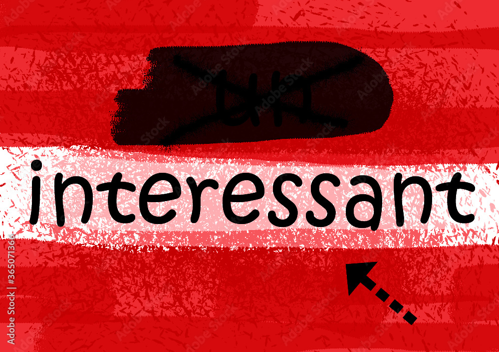 Vetor de Bild mit rotem Hintergrund. Text (un) durchgestrichen ...