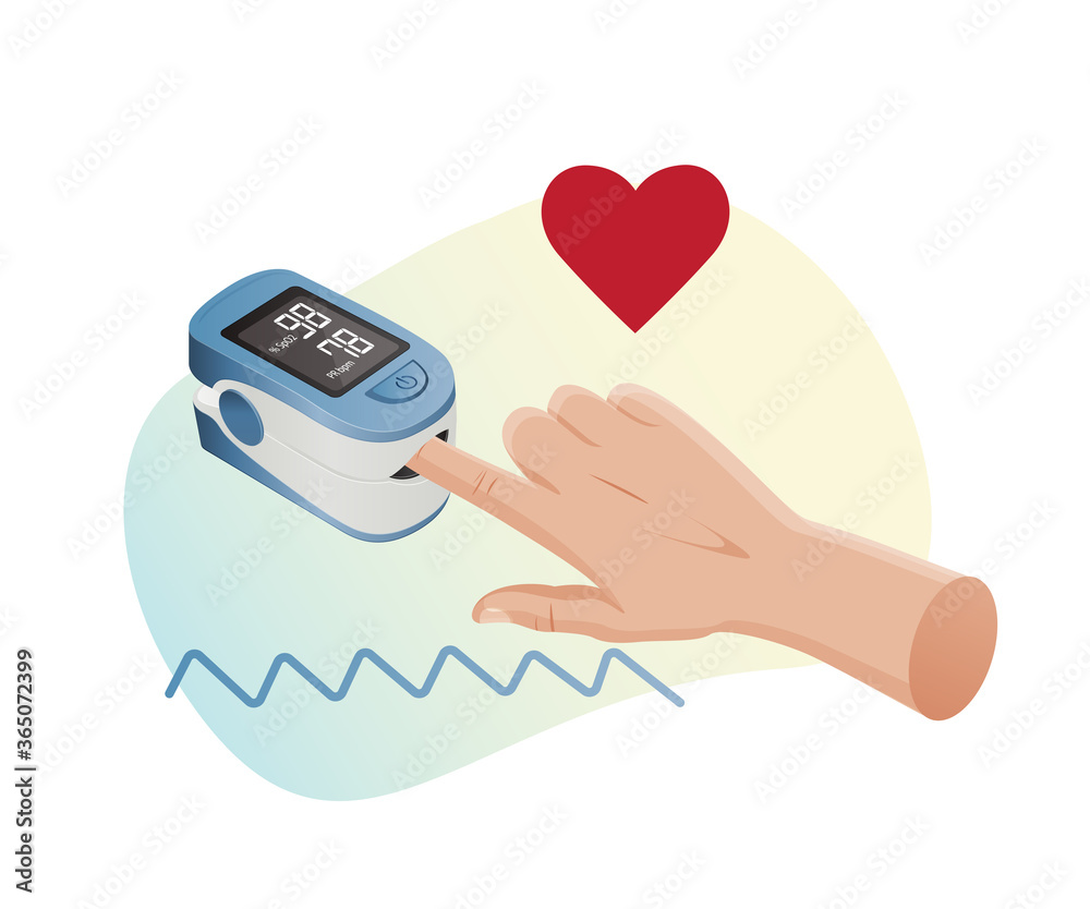 Pulse Oximeter - Medical Device - Illustration Stock Vector | Adobe Stock