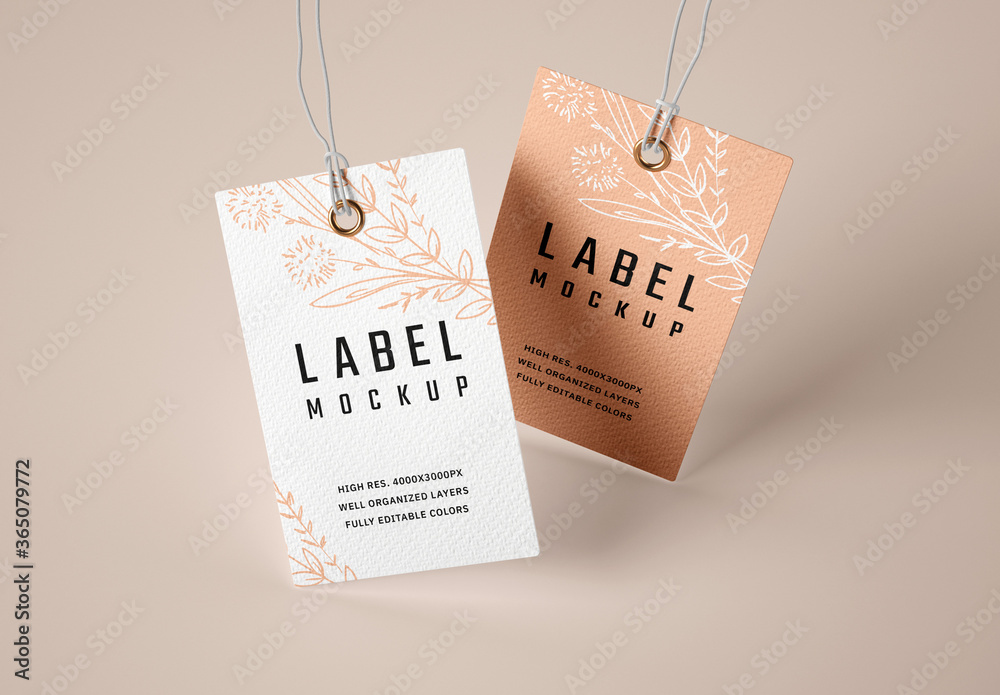 Paper Label Mockup Stock Template | Adobe Stock