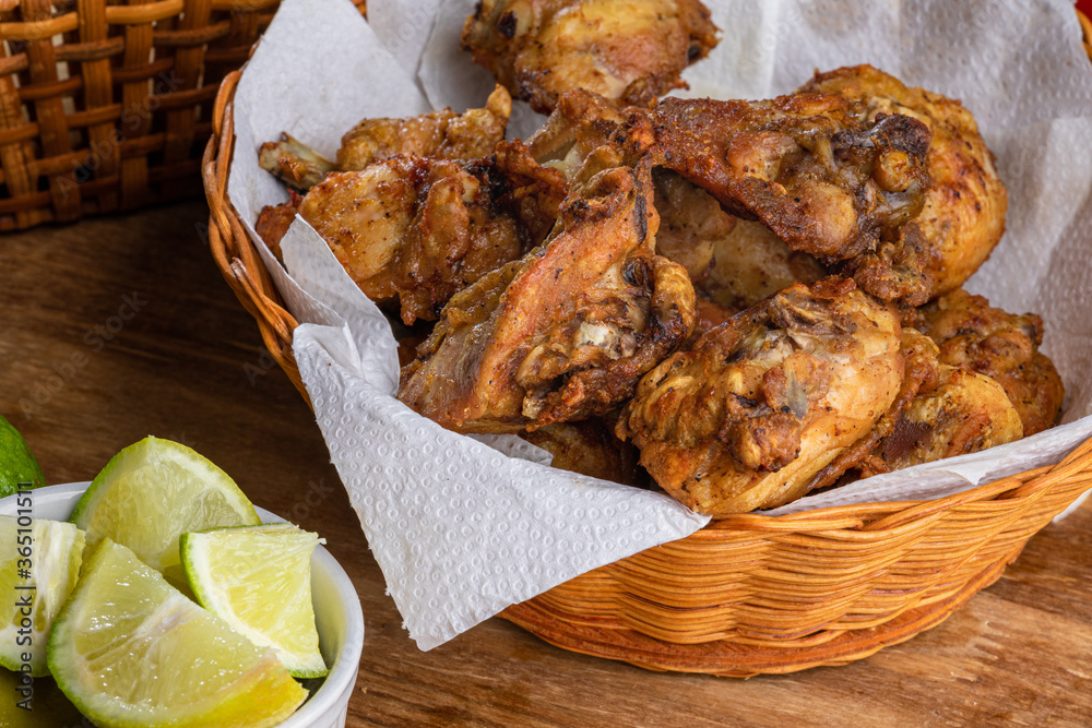 Brazilian style deep fried chicken. Called frango a passarinho Stock ...