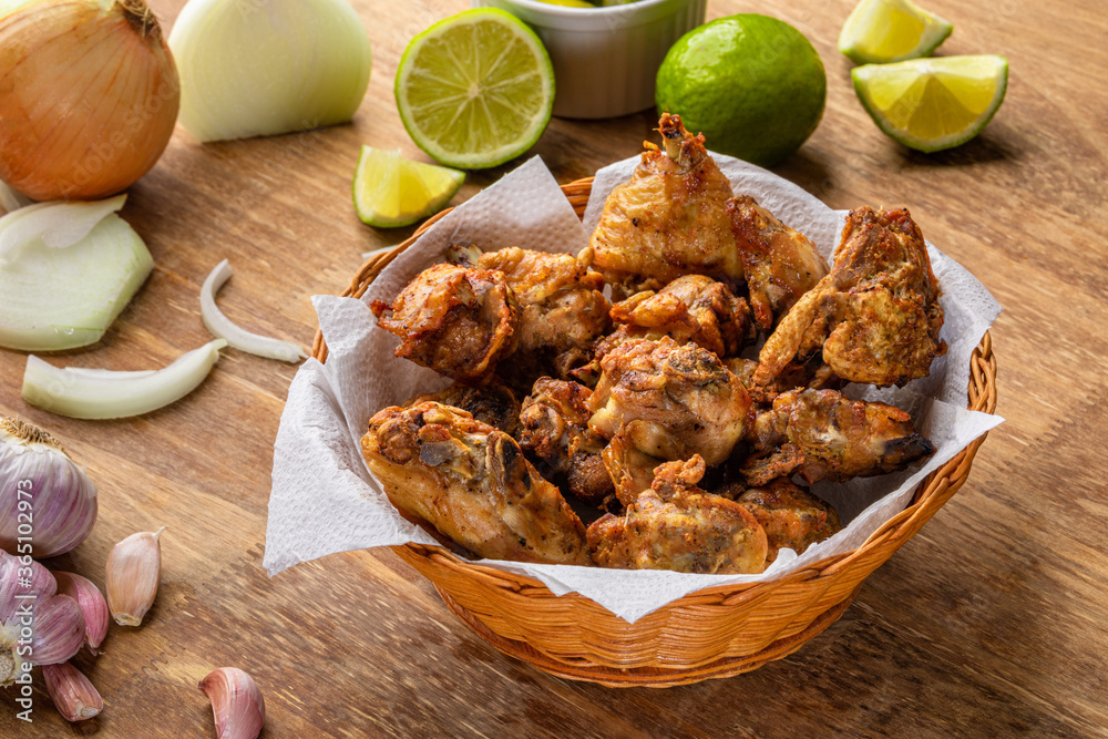 Brazilian style deep fried chicken. Called frango a passarinho Stock ...