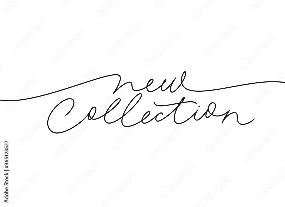New collection continuous line vector lettering. Modern slogan ...