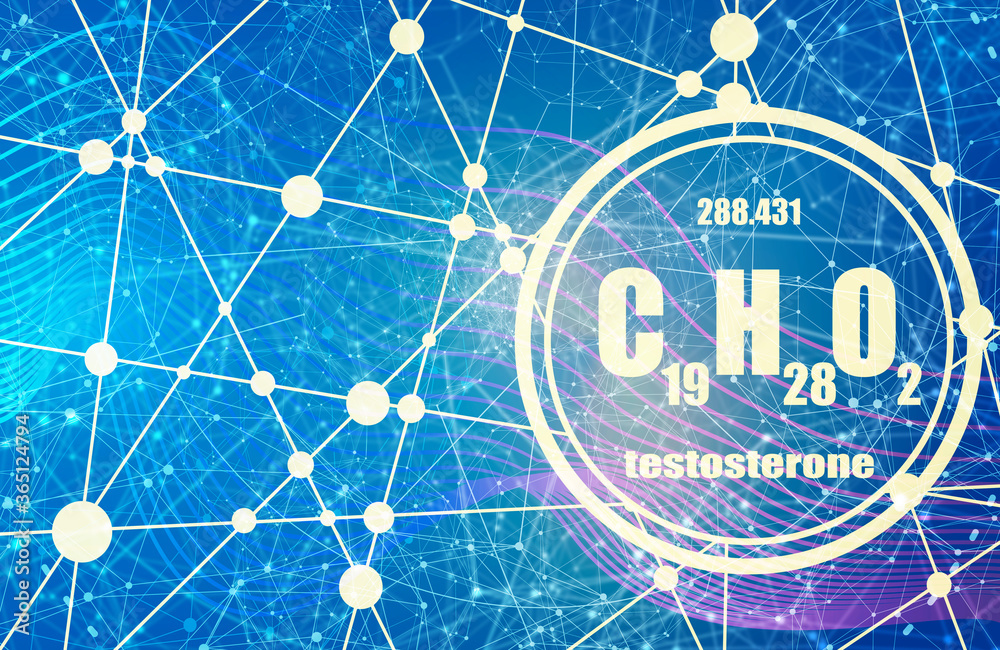 Chemical formula of hormone testosterone. Infographics illustration ...