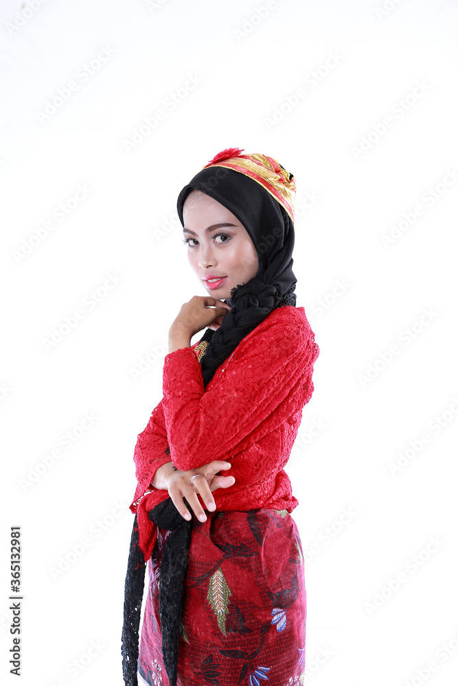 Beautiful smiling Asian girl wearing a set of modern traditional ...